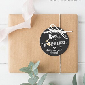 Editable Thanks for Popping by Gift Popcorn Favor Tag String Lights ...