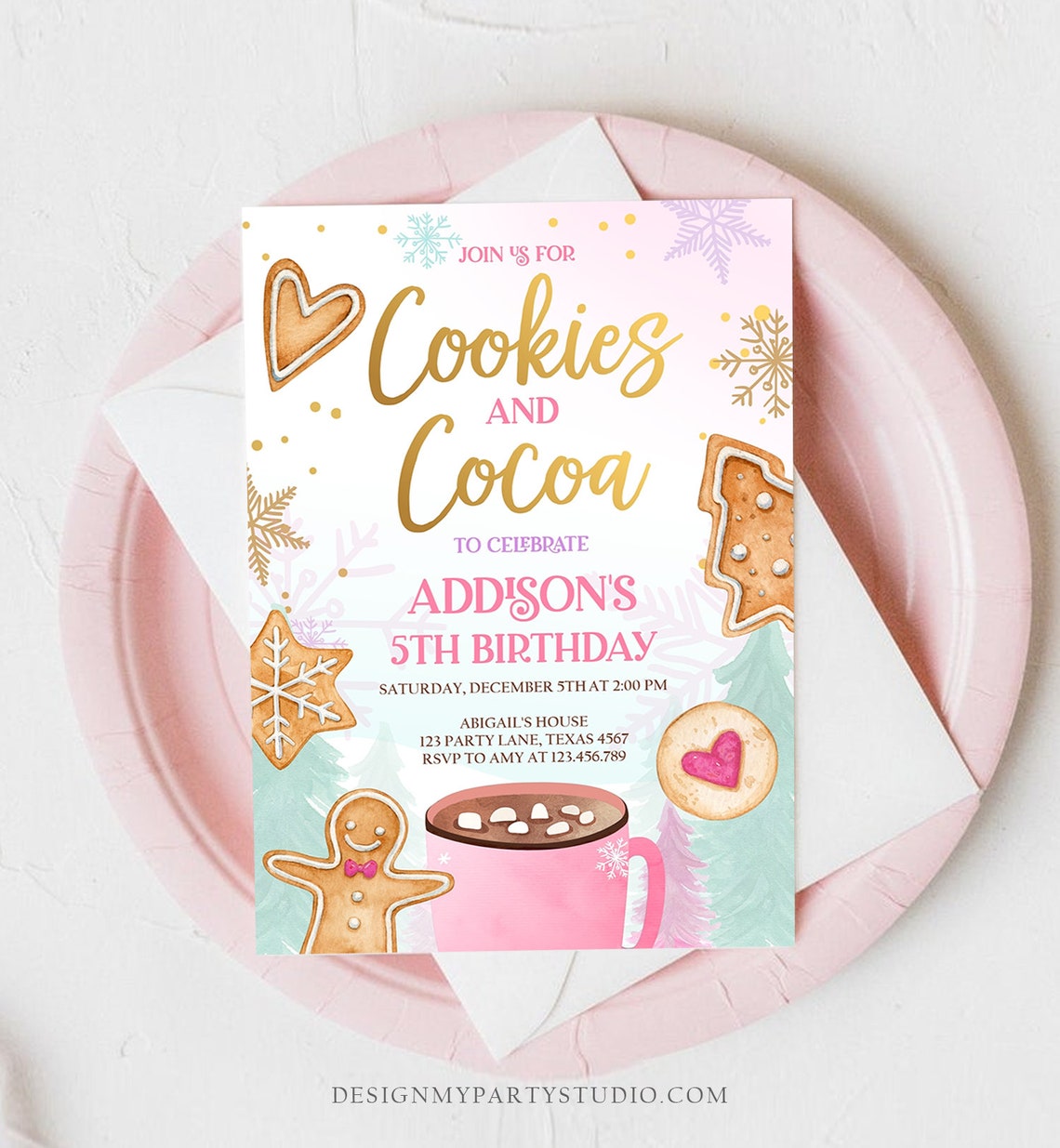 Editable Cookies and Cocoa Invitation Hot Cocoa Party Hot Chocolate ...
