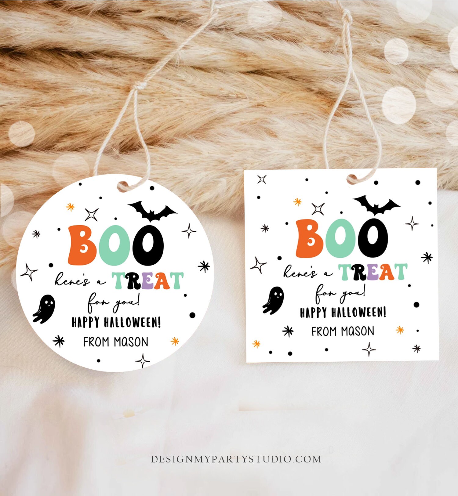 Editable Halloween Favor Tags Boo Gift Tags Costume Party Trick or ...