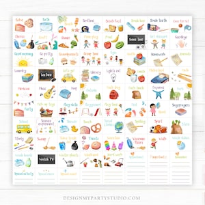 Editable Visual Schedule Kids Daily Routine Chart 80 Cards Chores ...