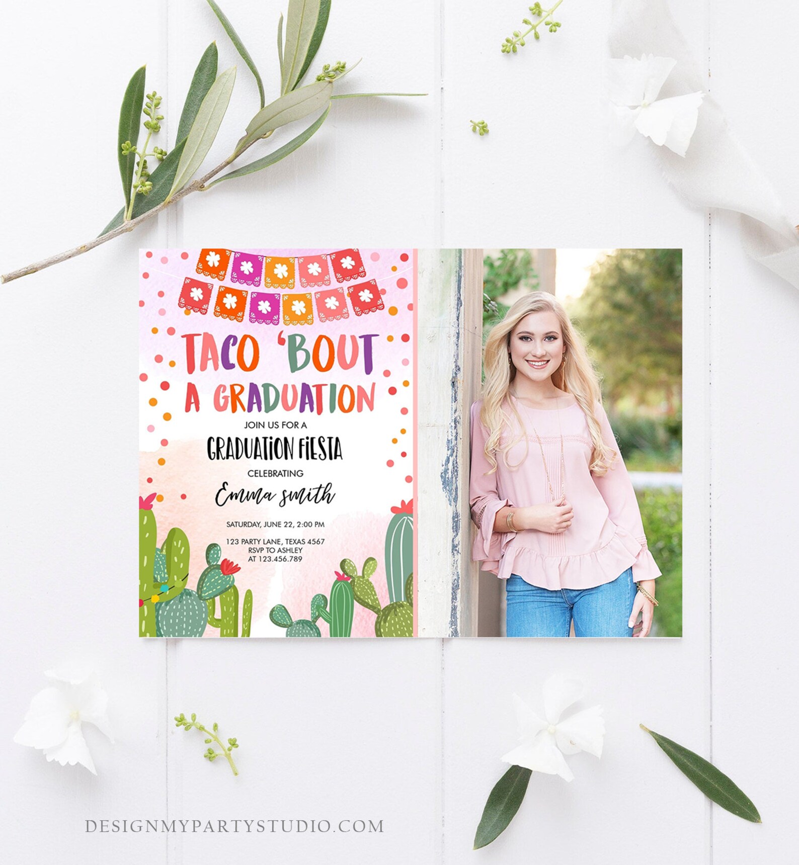 Editable Taco Bout a Graduation Party Invitation Fiesta - Etsy