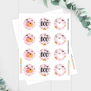 Book Ghost Birthday Cupcake Toppers Favor Tags Halloween Baby Shower ...