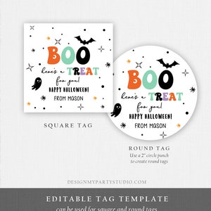 Editable Halloween Favor Tags Boo Gift Tags Costume Party Trick or ...