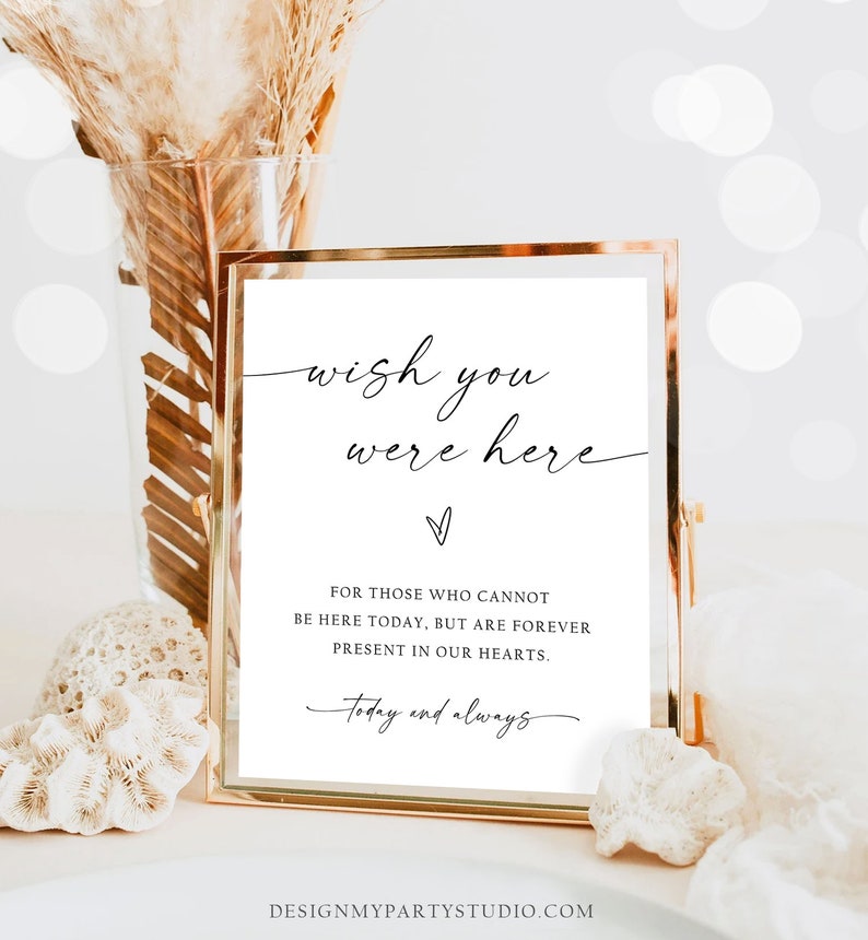 Editable Wish You Were Here Sign Minimalist Memorial Sign Modern ...