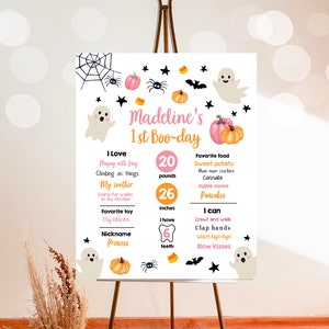 Editable Halloween Birthday Milestones Sign Ghost Spooky One 1st ...