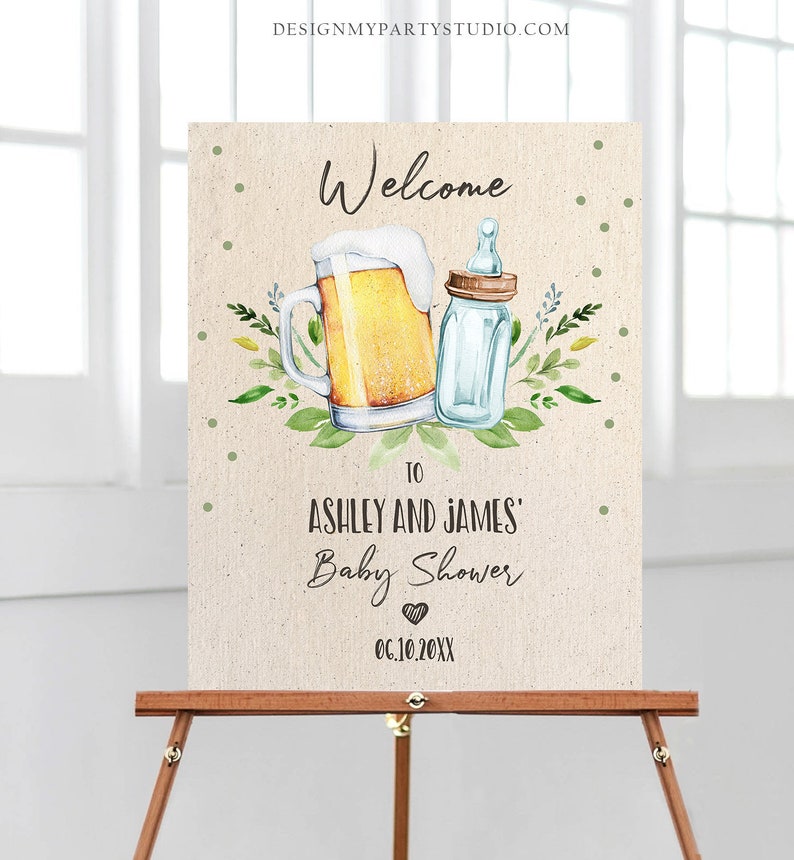 Editable A Baby is Brewing Welcome Sign Brewing Baby Shower - Etsy