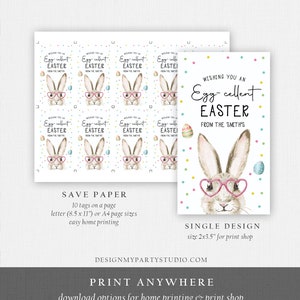 Editable Egg-cellent Easter Gift Tags Easter Teacher Appreciation ...