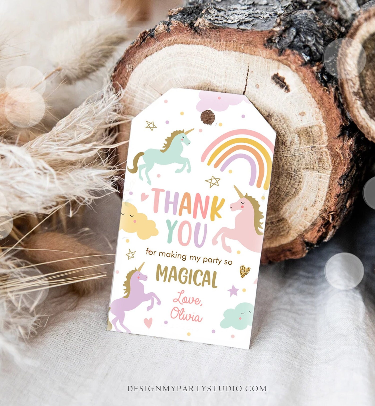 Editable Unicorn Favor Tags Magical Birthday Thank You Tags - Etsy