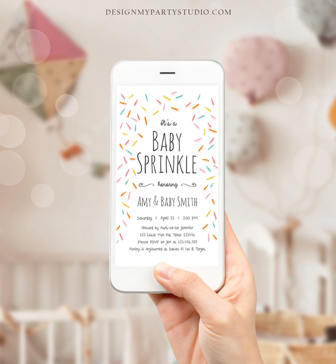 Editable Baby Sprinkle Shower Invitation Baby Shower Evite - Etsy