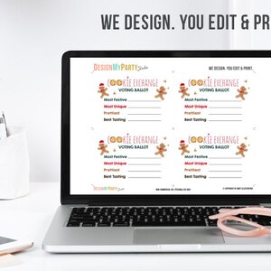 Cookie Exchange Voting Ballots Cookie Vote Cards Christmas Cookie Party ...