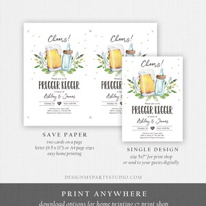 Editable Pregger Kegger Invitation Bottle and Beers Baby Shower Cheers ...