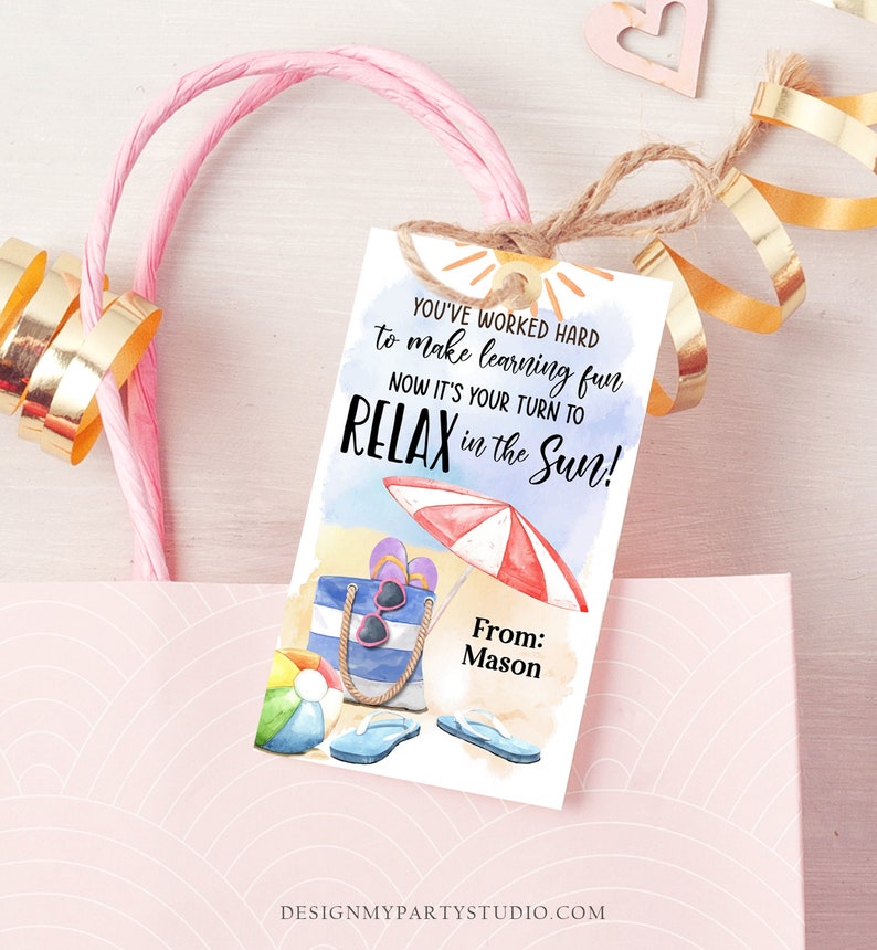 Editable Summer Teacher Appreciation Gift Tag Kids Your Turn - Etsy
