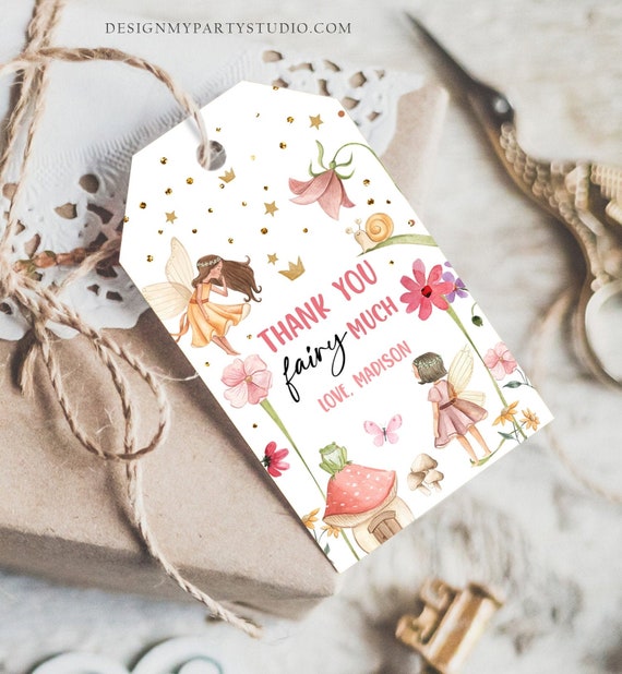 Editable Fairy Favor Tags Enchanted Forest Birthday Thank you tags ...