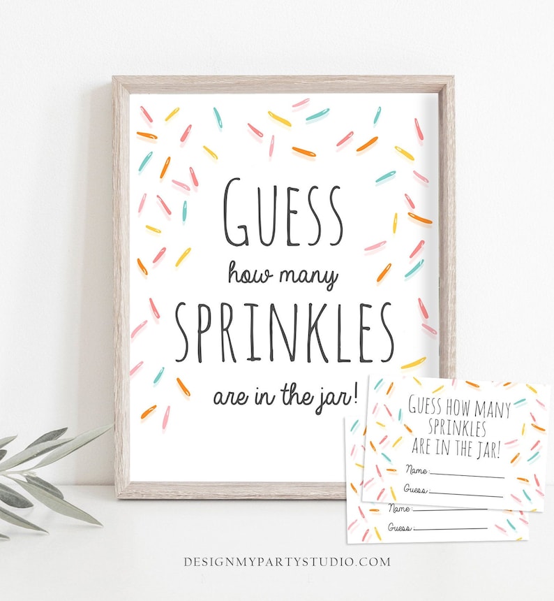Game Guess How Many Sprinkles Are in the Jar Sprinkle Baby Shower ...