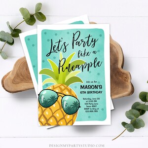 Editable Pineapple Birthday Invitation Lets Party Like a Pineapple ...