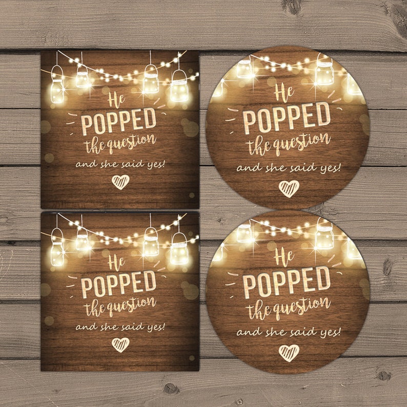 He Popped the Question Gift Tag Engagement Party Favor Tag - Etsy