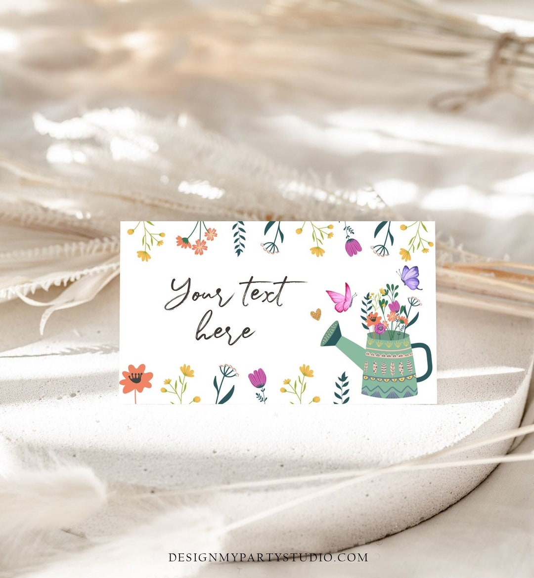 Editable Wildflower Food Label Birthday Tent Card Wildflower Garden ...