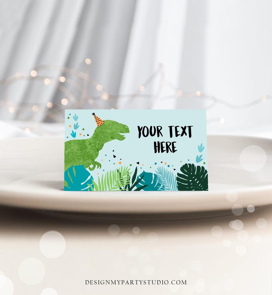 Editable Dinosaur Food Labels Dinosaur Party Place Card Tent Card ...