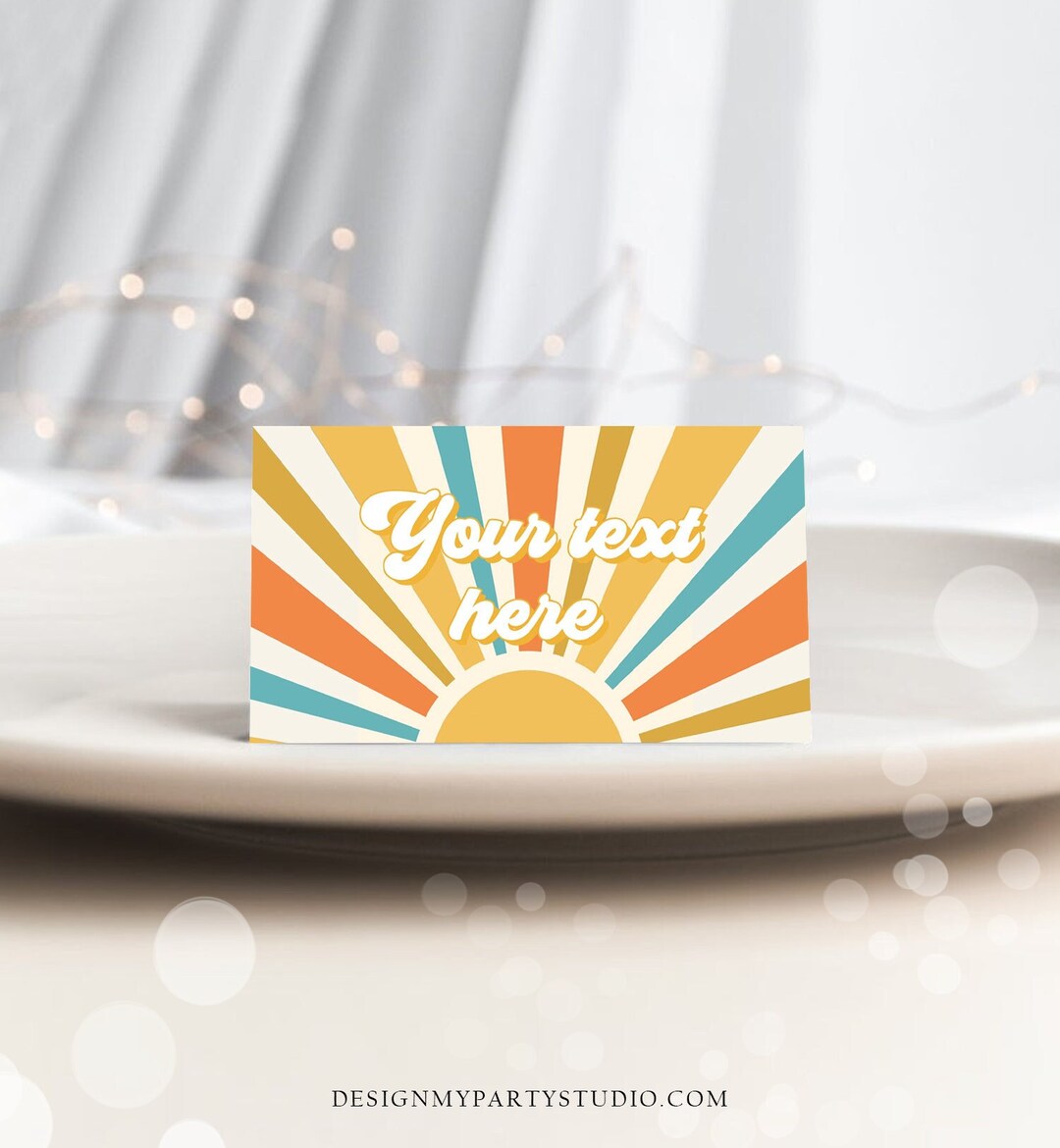 Editable Food Labels Sun Birthday Boho Sun Food Labels Place Tent Trip ...