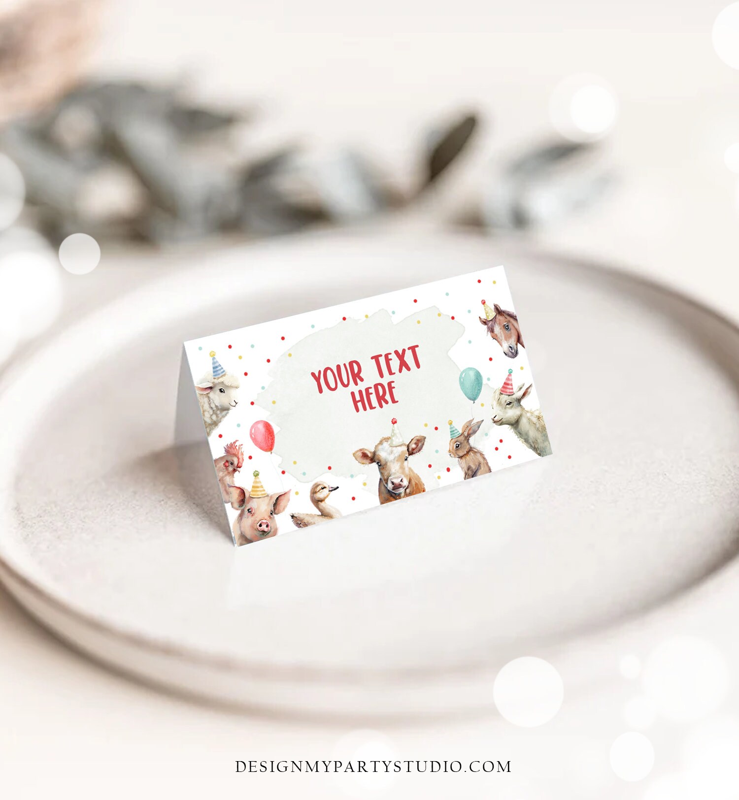 Editable Farm Animals Food Labels Barnyard Birthday Name Place - Etsy