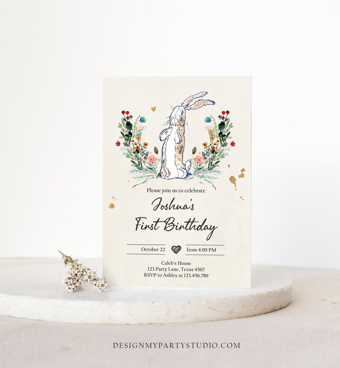Editable the Velveteen Rabbit Birthday Invitation Rustic - Etsy