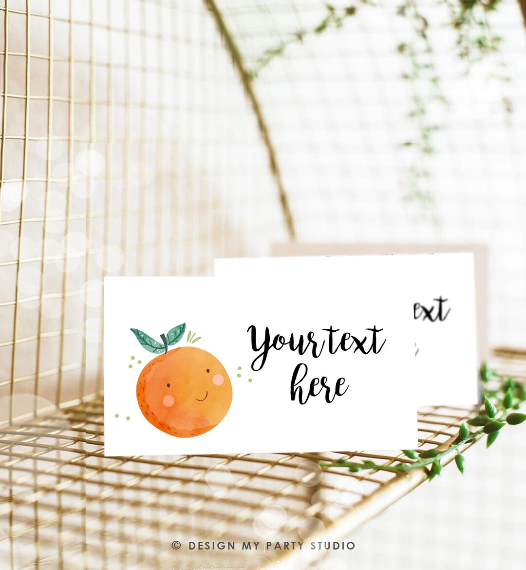 Editable Little Cutie Food Label Cutie Place Card Tent Folded Cutie ...