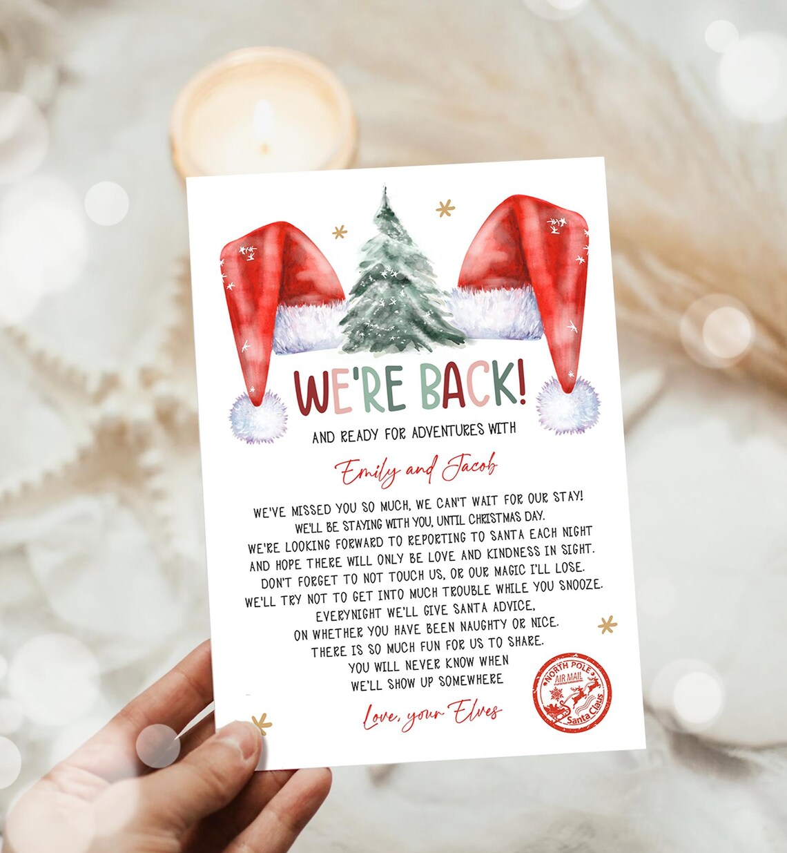 Editable Elf Arrival Letter Return Letter Christmas Elf We're Back Elf ...