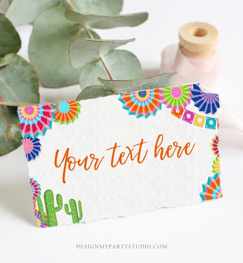 Editable Fiesta Cactus Food Labels Fiesta Party Place Card | Etsy