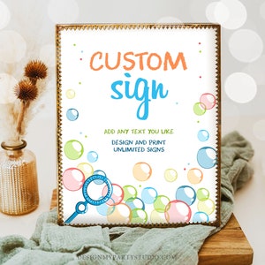 Editable Custom Sign Bubbles Birthday Sign Boy Bubble Birthday Bubble ...