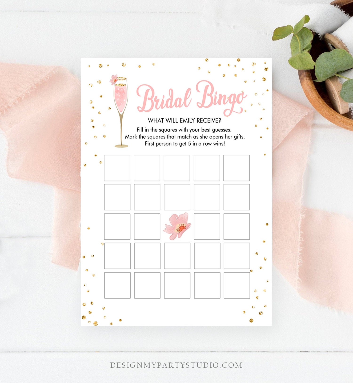 Editable Bridal Bingo Bridal Shower Game Brunch and Bubbly Coed Shower ...