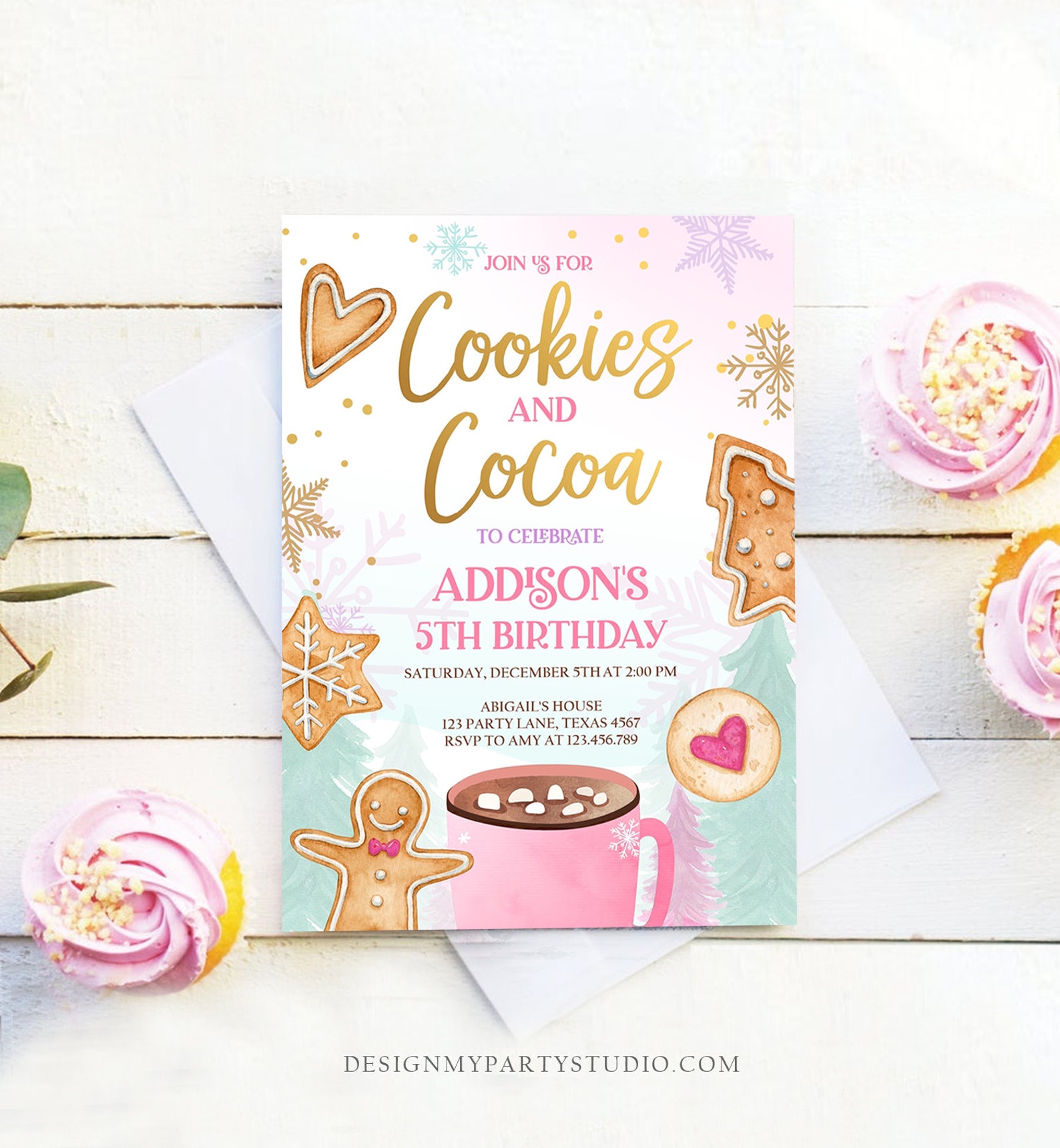 Editable Cookies and Cocoa Invitation Hot Cocoa Party Hot Chocolate ...