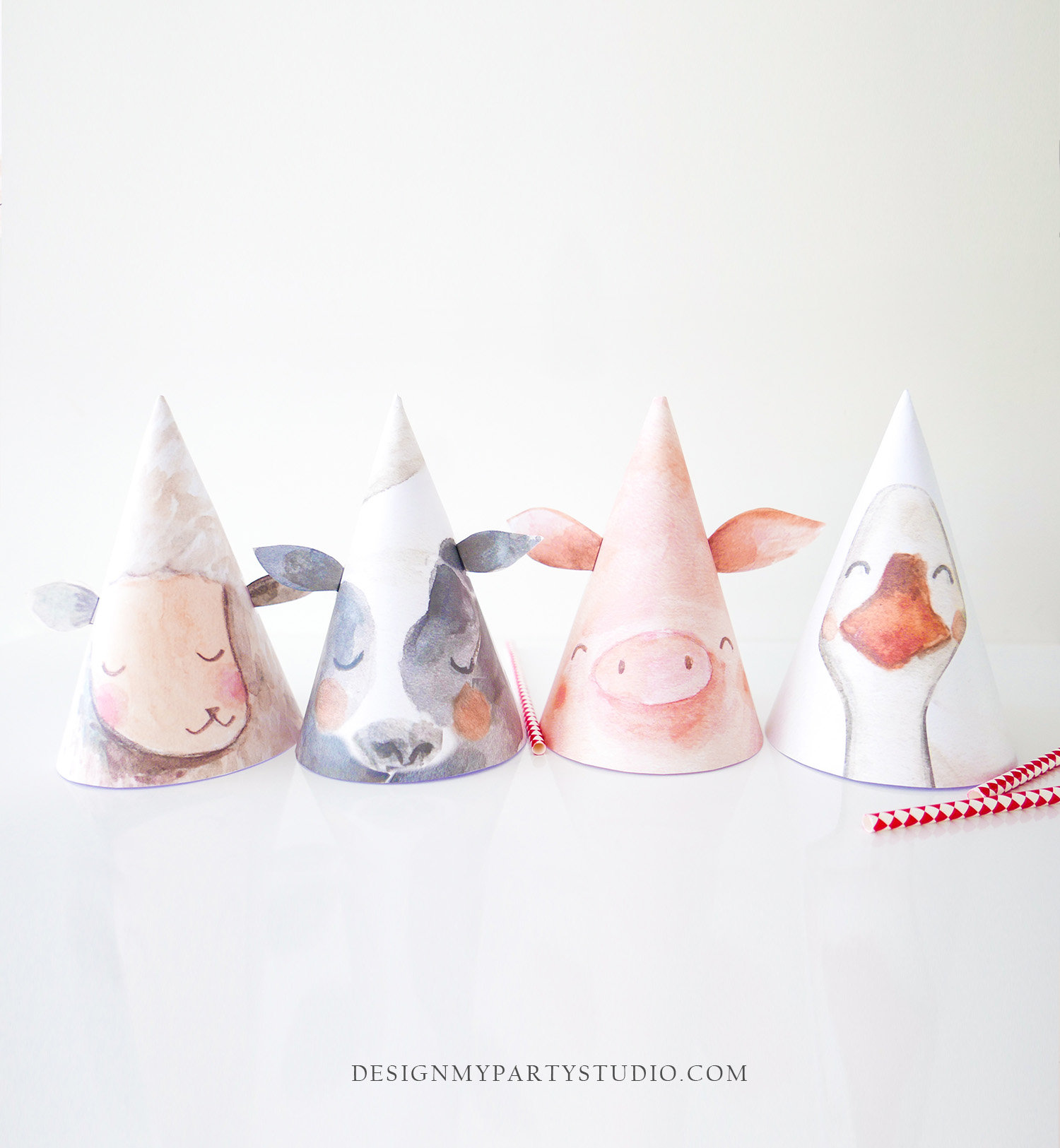 Farm Animals In Party Hats