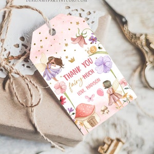 Editable Fairy Favor Tags Enchanted Forest Birthday Thank You Tags ...