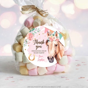 Editable Cowgirl Favor Tags Horse Birthday Party Favor Thank You ...