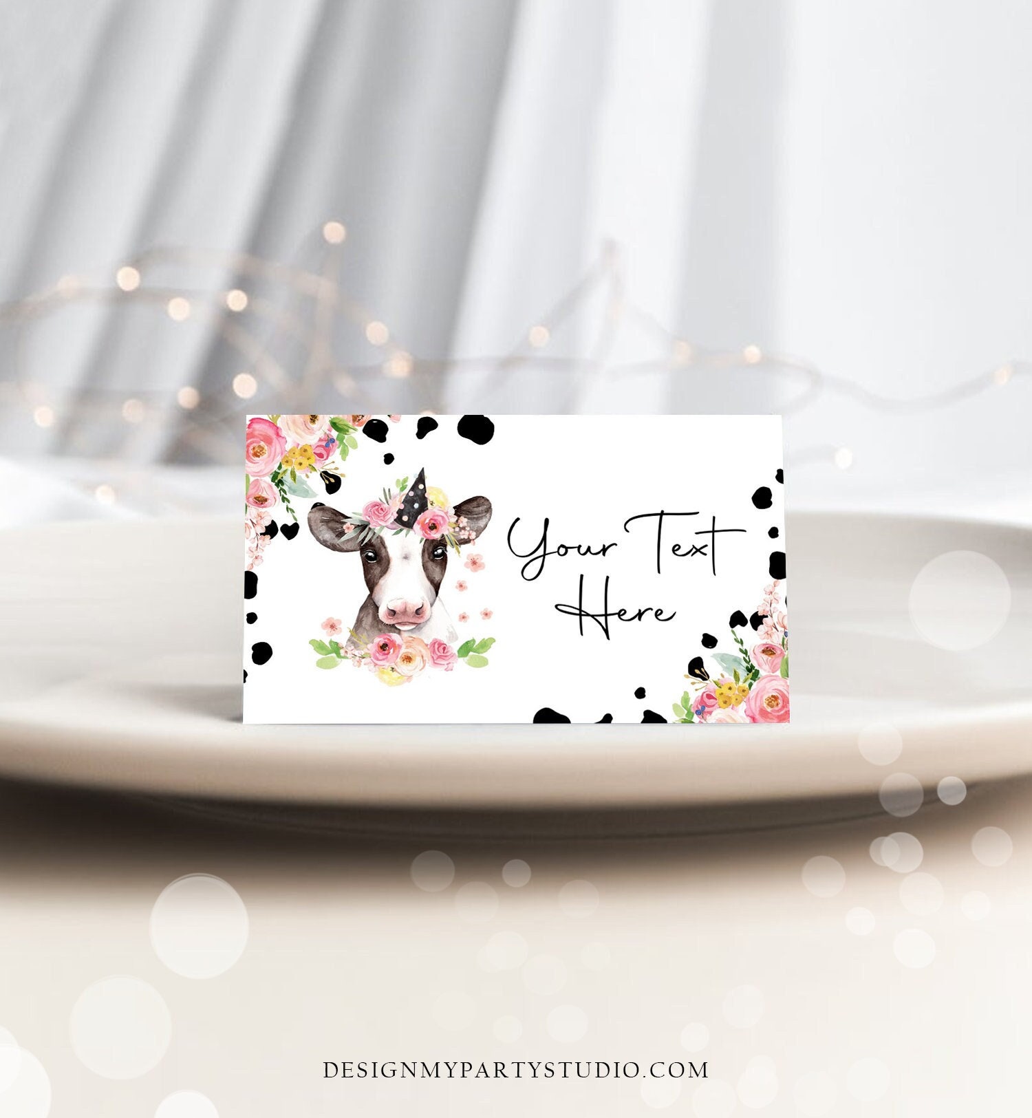 Editable Cow Food Labels Farm Birthday Food Cards Tent Card - Etsy