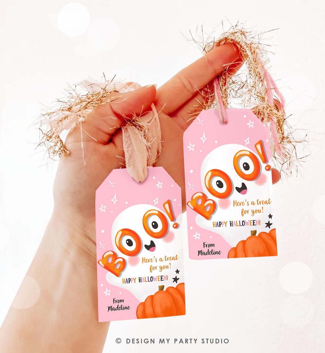 Editable Halloween Favor Tags Boo Gift Tag Costume Party Trick or Treat ...