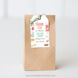 Editable Cooking Favor Tags Tags Baking Birthday Thank You Tags Kids ...