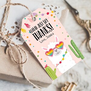 Editable Llama Favor Tags Llama Thank You Tags Fiesta Cactus Alpaca ...