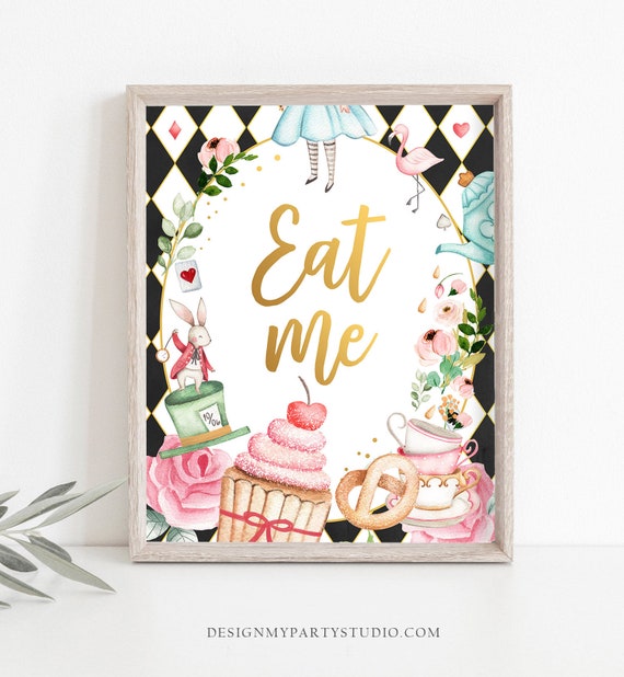 Eat Me Sign Alice in Wonderland Party Sign Mad Tea Party Alice in ...