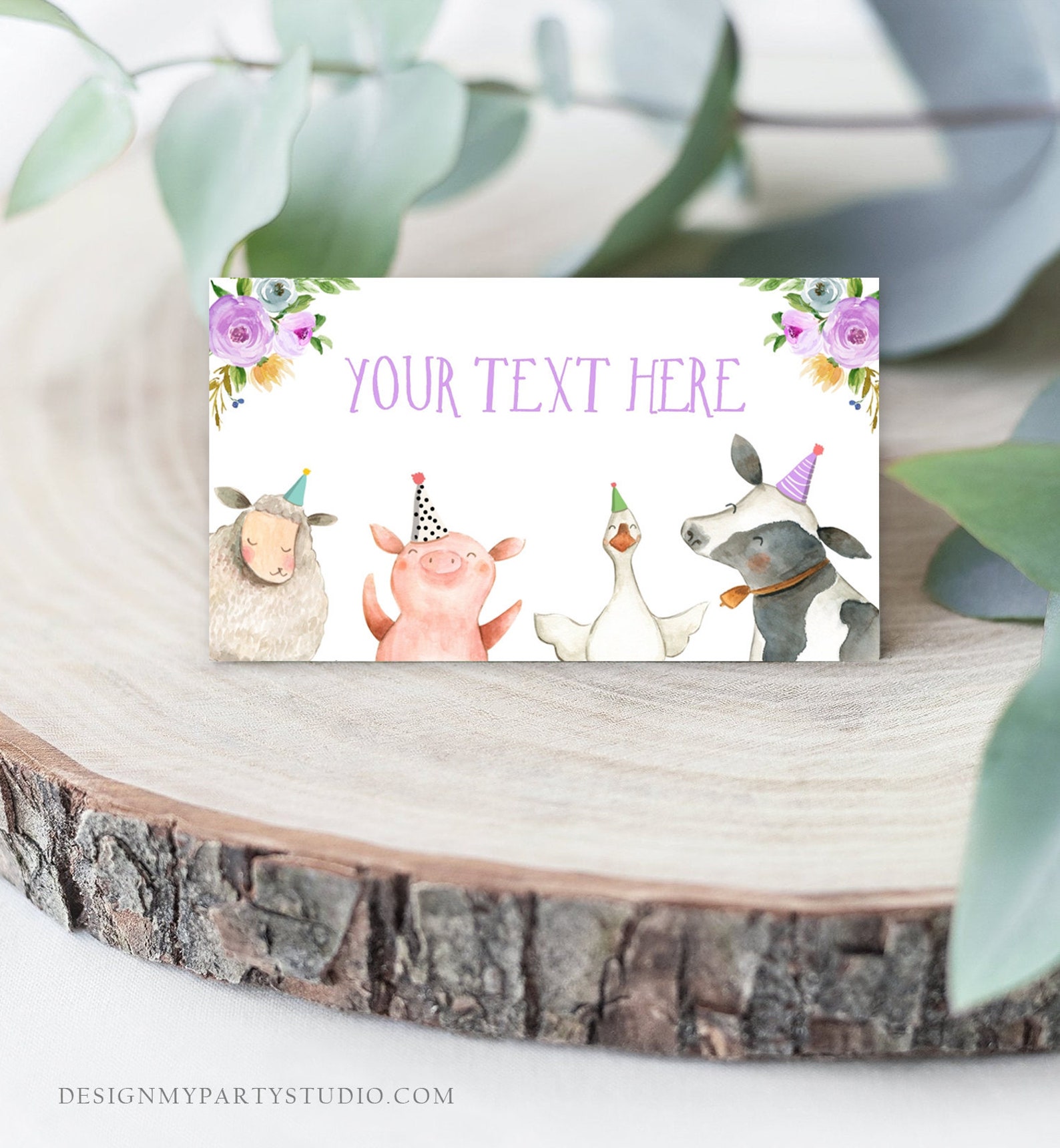 Editable Farm Animals Food Labels Barnyard Birthday Food Cards | Etsy ...