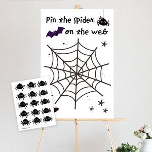 Pin the Spider on the Web Halloween Game Spooky Birthday Game Costume ...