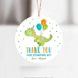 Editable Dinosaur Favor Tag Drive by Birthday Favors Party Parade Dino ...