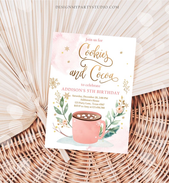 Editable Cookies and Cocoa Invitation Hot Cocoa Party Hot Chocolate ...