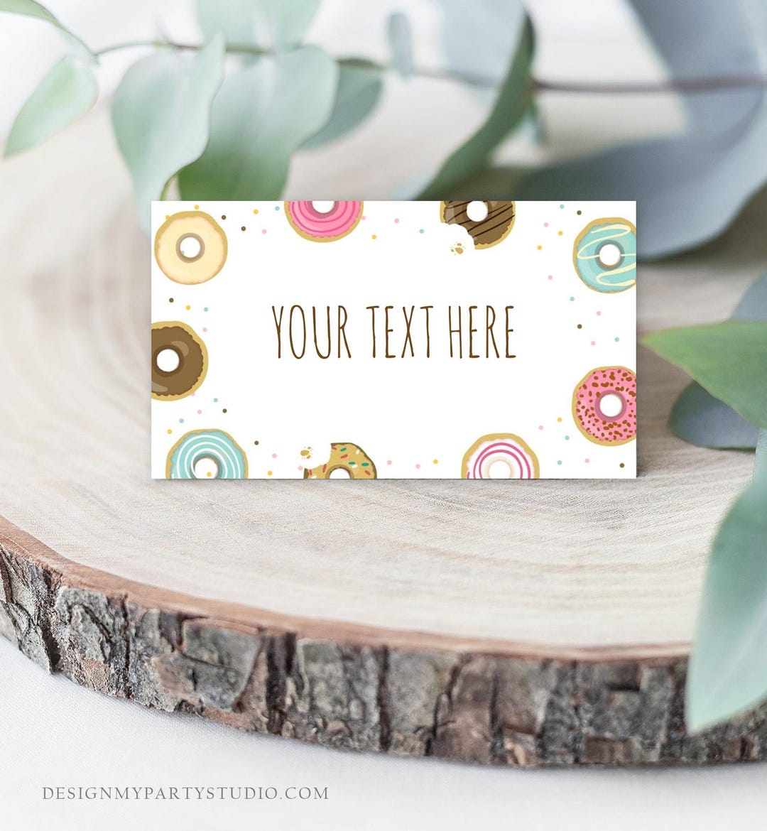Editable Donut Food Label Pink Girl Donut Place Card Donut Tent Card ...