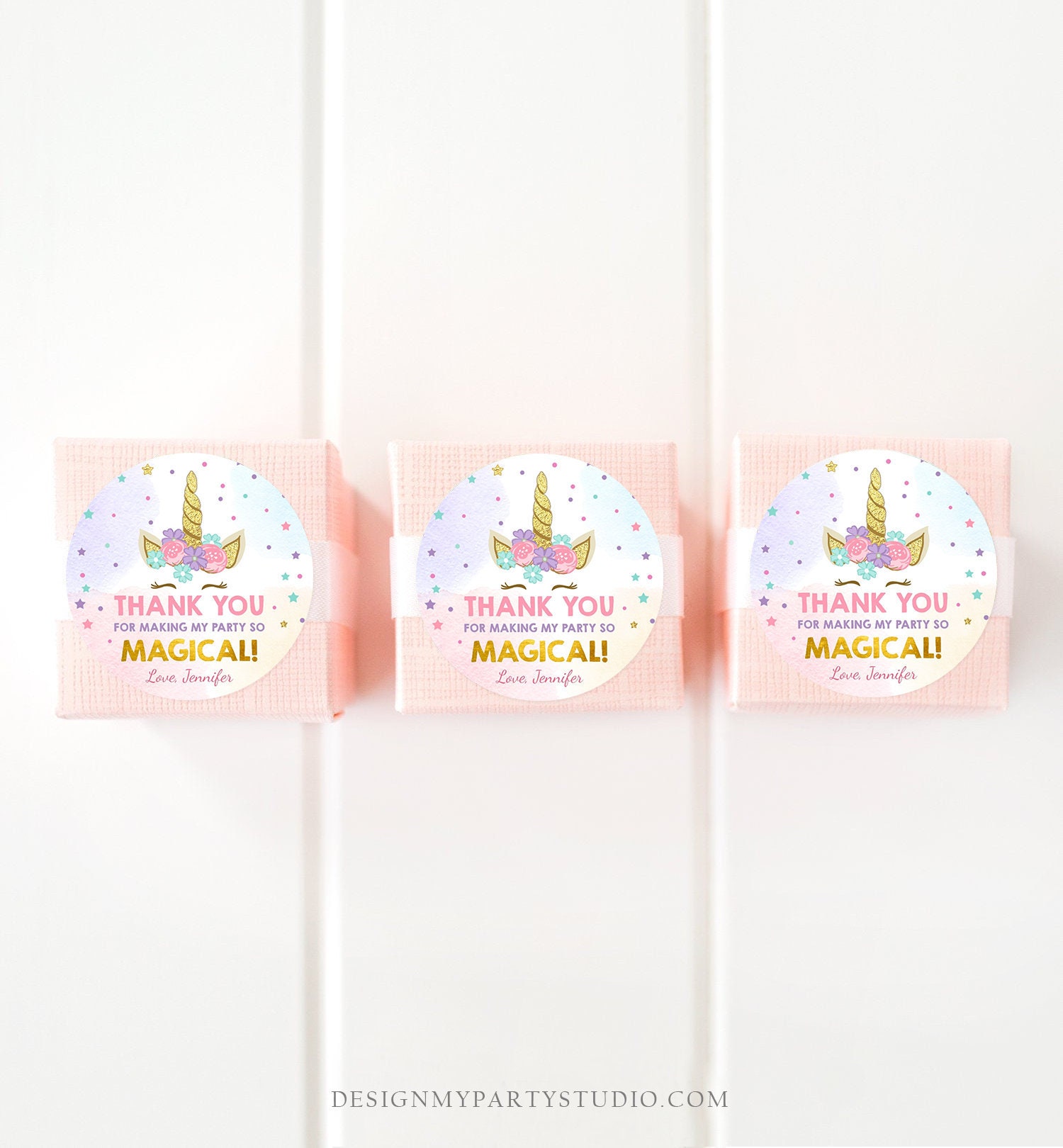 Editable Unicorn Favor Tags Magical Birthday Thank You Tag | Etsy