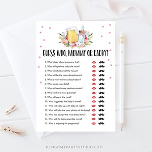 Editable Mommy or Daddy Baby Shower Game Guess Who Mom Dad - Etsy