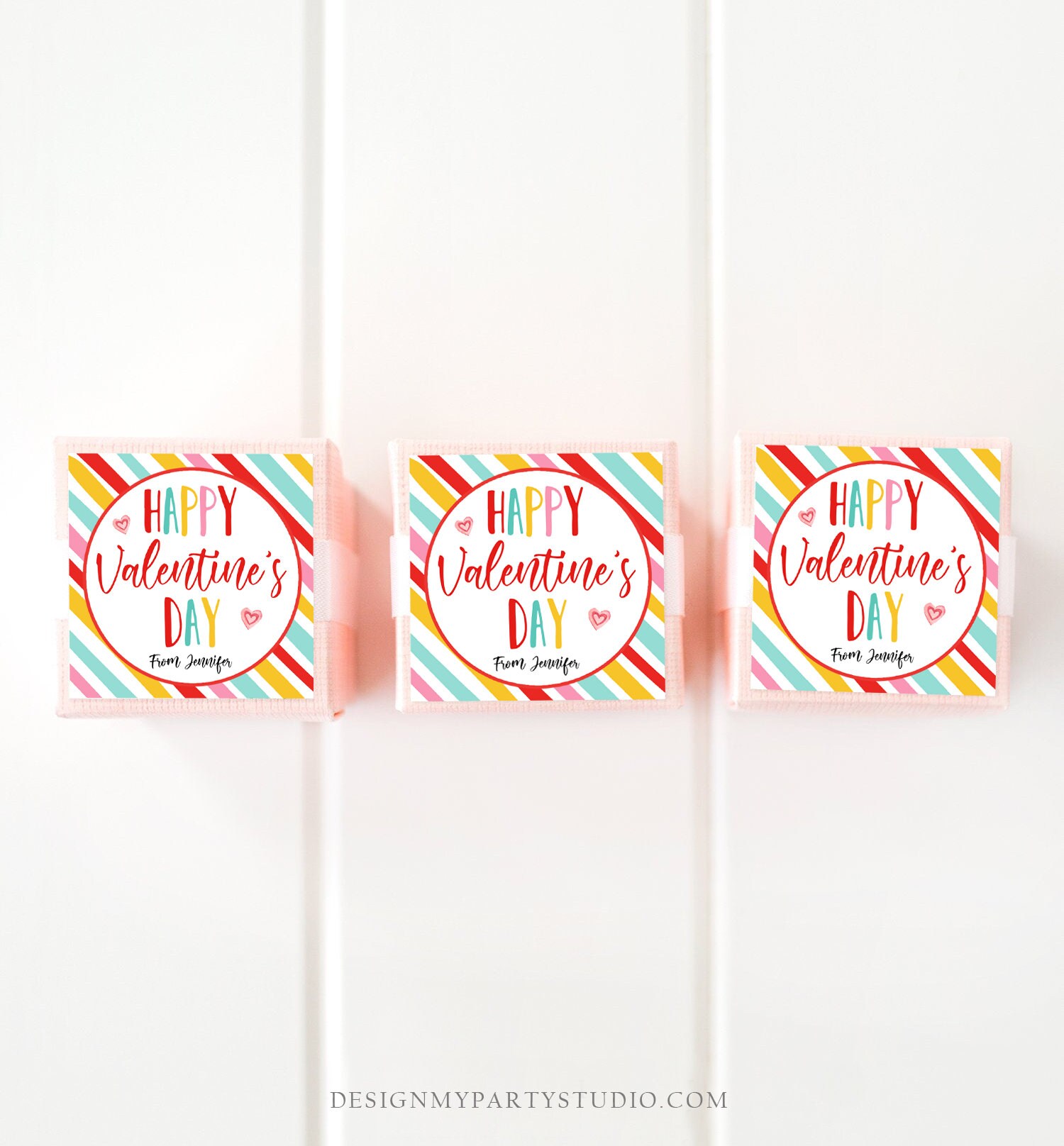 Editable Valentine's Day Cookie Tags Happy Valentine's - Etsy