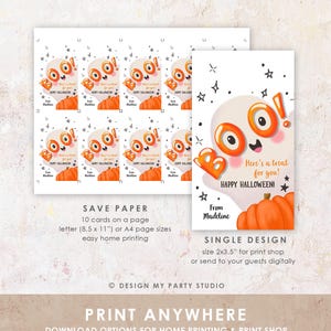 Editable Halloween Favor Tags Boo Gift Tag Costume Party Trick or Treat ...