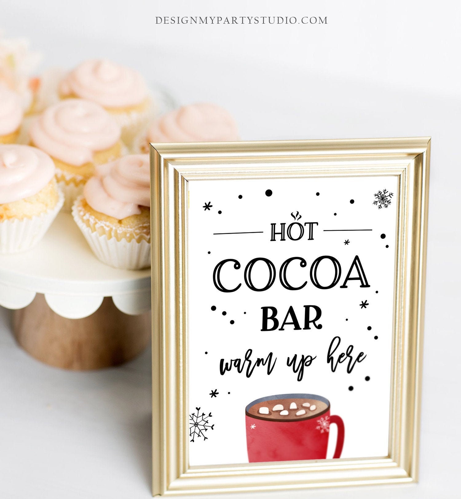 Hot Cocoa Bar Sign Hot Chocolate Bar Table Sign Cookies Cocoa Birthday ...