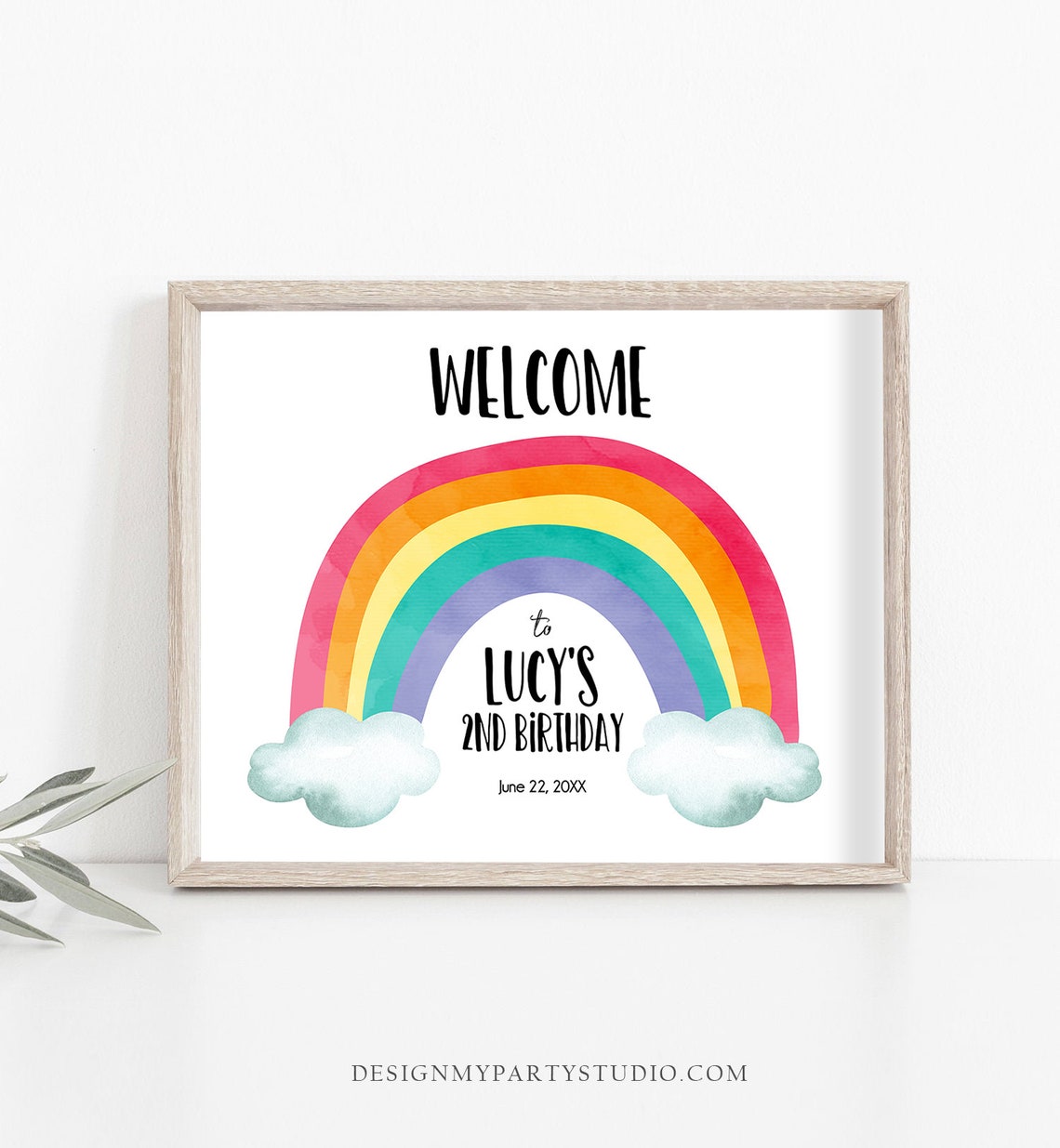 Editable Rainbow Welcome Sign Rainbow Birthday Sign Colorful | Etsy